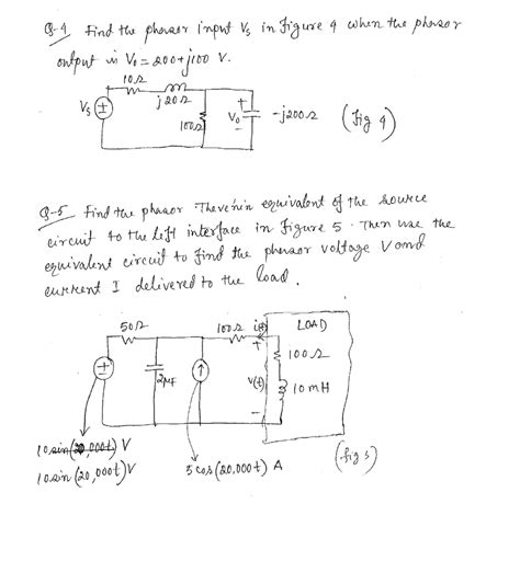 Solved Find The Phasor Input V S In Figure 4 When The Phasor Chegg Com