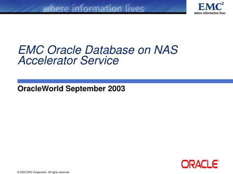 PPT EMC Oracle Database On NAS Accelerator Service PowerPoint Presentation ID