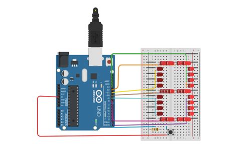 circuit design display con leds ejercicio numero 1 tinkercad