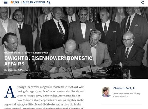 Miller Center At Uva Us Presidents Dwight Eisenhower Domestic Affairs Website For 9th Miller Center At Uva Us Presidents Dwight Eisenhower Domestic Affairs Website For 9th