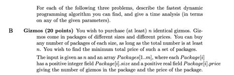 Solved B For Each Of The Following Three Problems Describe Chegg