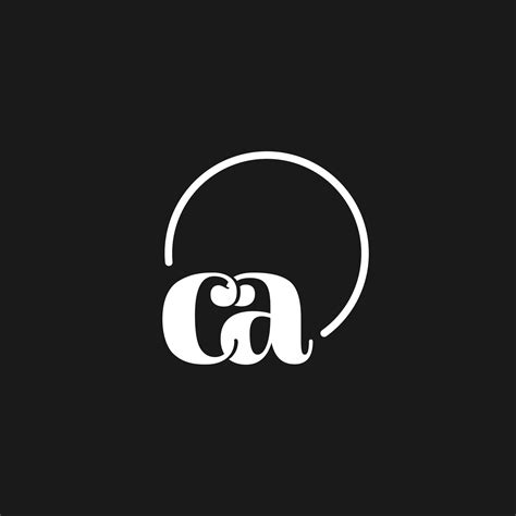 Ca Logo Initials Monogram With Circular Lines Minimalist And Clean