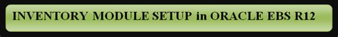 Oracle E Learning Inventory Module Setup In Oracle EBS R