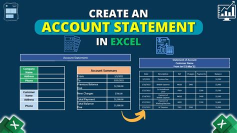 How To Create Account Statement In Excel YouTube
