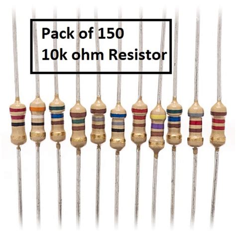 Pack Of 150 10k Ohm Resistor 10k Ohm 1 By 4w