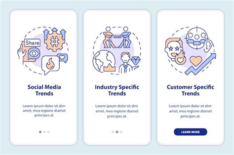 Premium Vector Trends Categories Onboarding Mobile App Screen