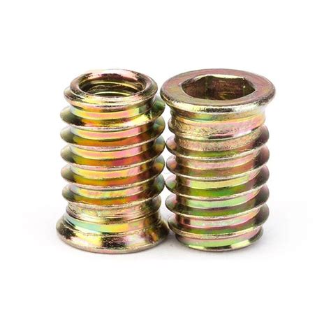 Brass Flange Slotted Self Tapping Threaded Insert Nut Inner And Outer