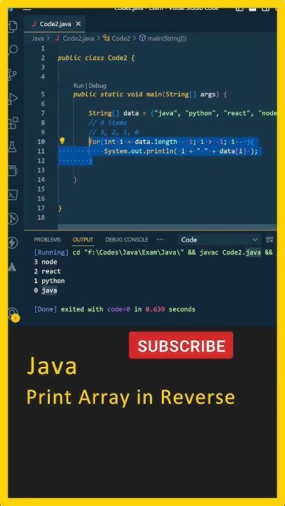 Java Print Arrays In Reverse Java In Telugu Java Course Core Java Java Tutorial Beginners
