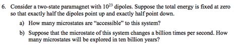 solved consider a two state paramagnet with 10 23 dipoles