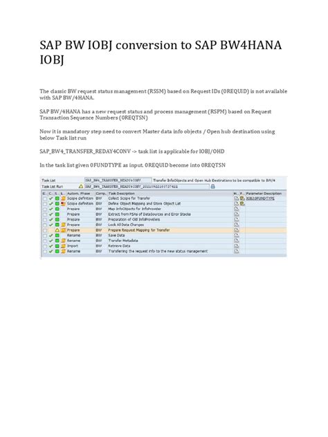 Sap Bw Iobj Conversion To Sap Bw4hana Iobj Pdf