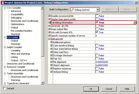 Compiler Settings For Embarcadero C Builder XE AQTime Documentation