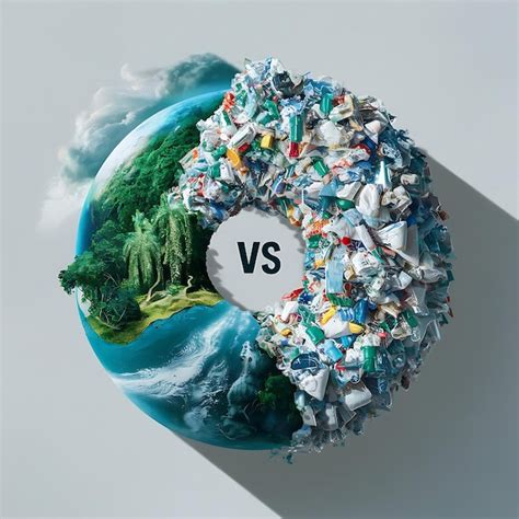 Premium Photo Earth Illustration Background With Plants Vs Plastic