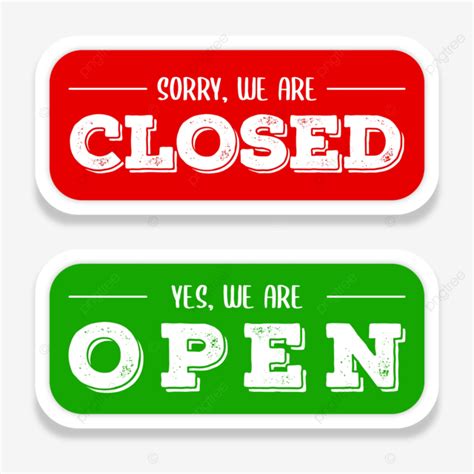 Red And Green Open Closed Sign For Store Vector Closed Sign Open Sign Open Closed Sign Png