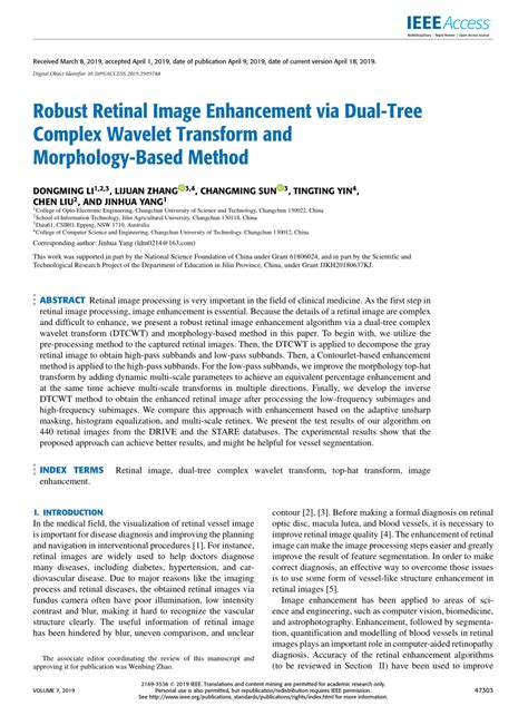 pdf robust retinal image enhancement via dual tree complex wavelet