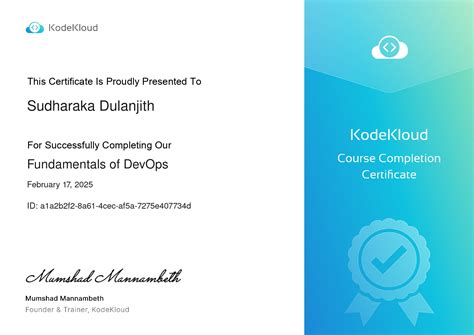 Fundamentals Of Devops Certificate Kodekloud