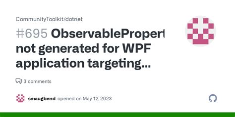 observableproperty not generated for wpf application targeting