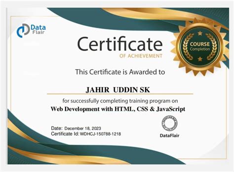 I Have Successfully Completed Training Program On Htmlcssjavascript