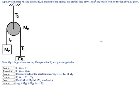Solved A Pulley With Mass Mp ﻿and A Radius Rp ﻿is Attached