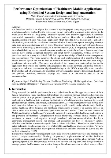 pdf performance optimization of healthcare mobile applications using