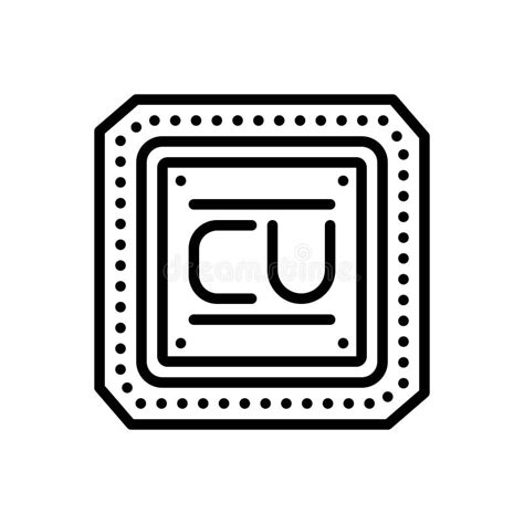 Black Line Icon For Copper Cu And Brown Stock Illustration