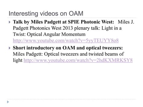 Free Space Optical Communication Using Orbital Angular Momentum Multiplexing Presentation Pdf