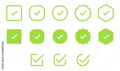 Check Box Icon With Correct Accept Checkmark Icons Green Tick Box Check List Circle Frame