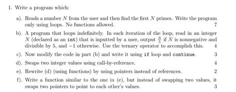 Solved 1 Write A Program Which A Reads A Number N From