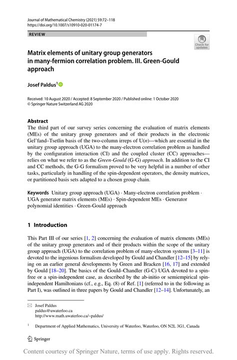 Matrix Elements Of Unitary Group Generators In Many Fermion Correlation Problem Iii Green