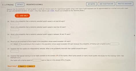 Solved Details Peckstat2 6 E 044 S 2 7 Points My Notes