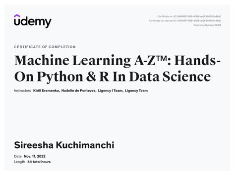 Datascience Python Machinelearning Udemycourse Sireesha Kuchimanchi