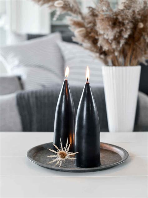 Danish Cone Candle Deep Black Black Danish Cone Candle