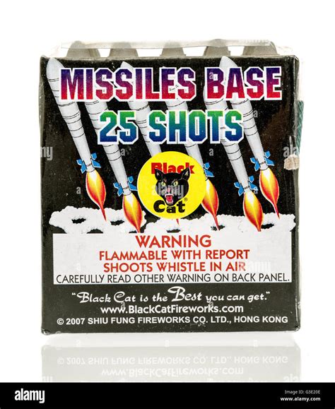 Winneconne Wi 11 June 2016 Black Cat Missle Base Fireworks On An Isolated Background Stock