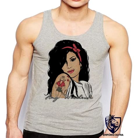 Empório Dutra Camiseta Regata Adulto Ou Infantil Amy Winehouse Retrô Cantora Rock