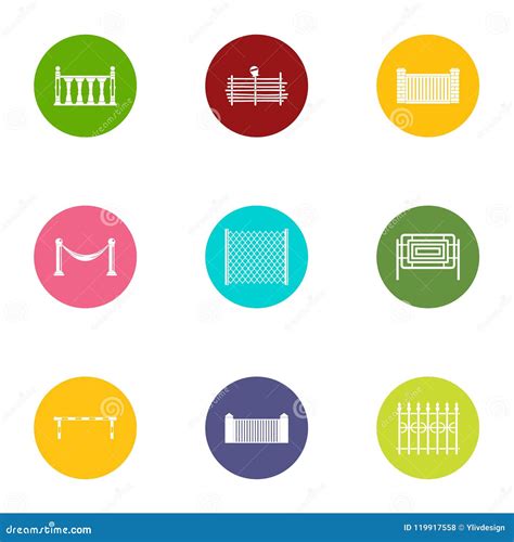 Partition Icons Set Flat Style Stock Vector Illustration Of Country