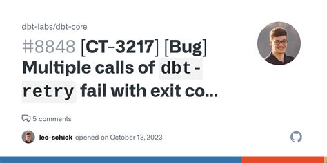 [ct 3217] [bug] multiple calls of `dbt retry` fail with exit code 2