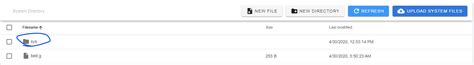 upload system files button does not upload to the correct sys folder