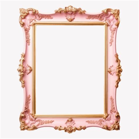 우아한 분홍색과 금색 프레임 프리미엄 Ai 생성 벡터