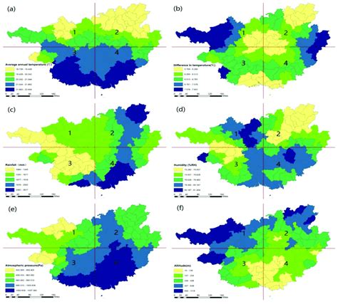 The Spatial Distribution Of Climate Indicators In Guangxi A F
