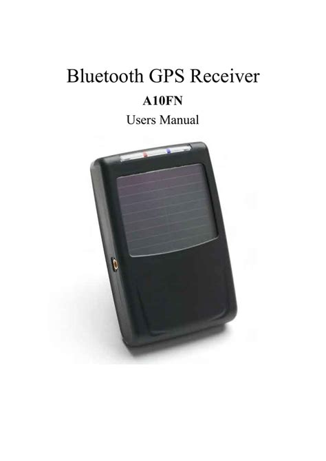 Bluetooth GPS Receiver Manualzz
