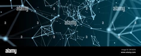 technology digital abstract background 3d network particles and plexus
