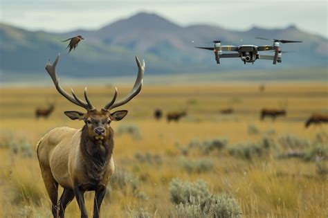 Premium Photo A Drone Monitoring Wildlife Populations In A Natur
