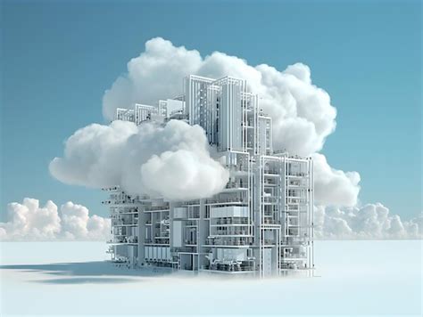premium ai image cloud data storage database cloud computing concept