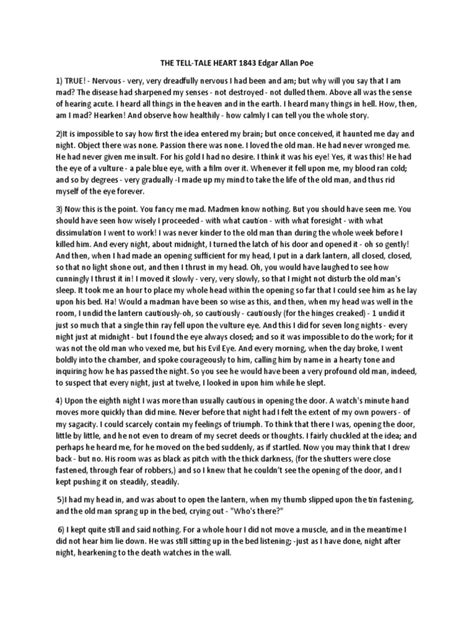 A Tell Tale Heart And Its Analysis Through The Formalist Approach Pdf