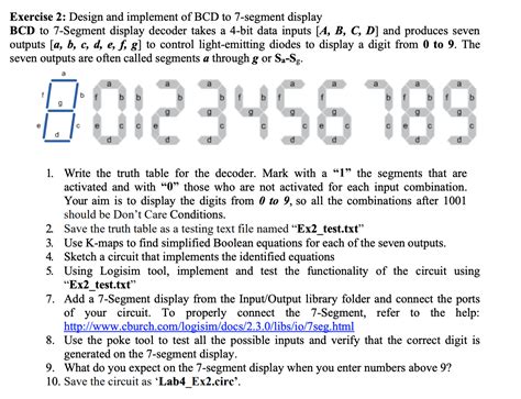 solved exercise 2 design and implement of bcd to 7 segment