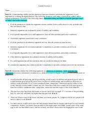 GE DeductiveArguments Docx Graded Exercise Name Part I A Understanding Validity And The