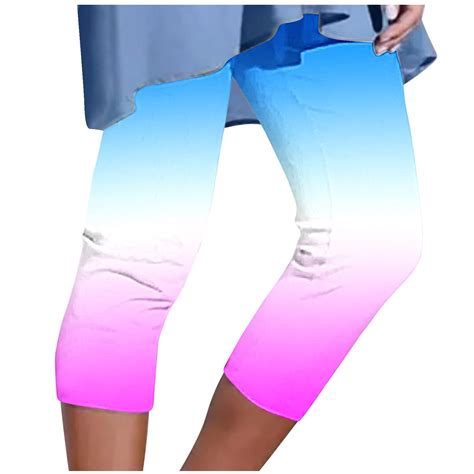 Stamzod Capri Leggings For Women Summer Gradient Slimfit Stretch Capri