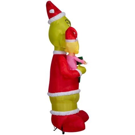 Gemmy Airblown Inflatable Grinch And Cindy Lou Wnaughty Nice Signs Gi