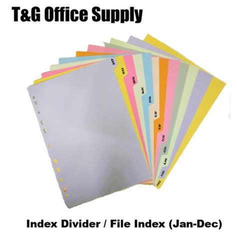 A4 Size Colour Index Divider A4 Size File Index Jan Dec 1 31 Shopee Malaysia
