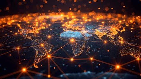 Premium Photo Global Network Connections With Illuminated Data Points