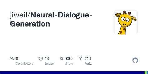 GitHub Jiweil Neural Dialogue Generation